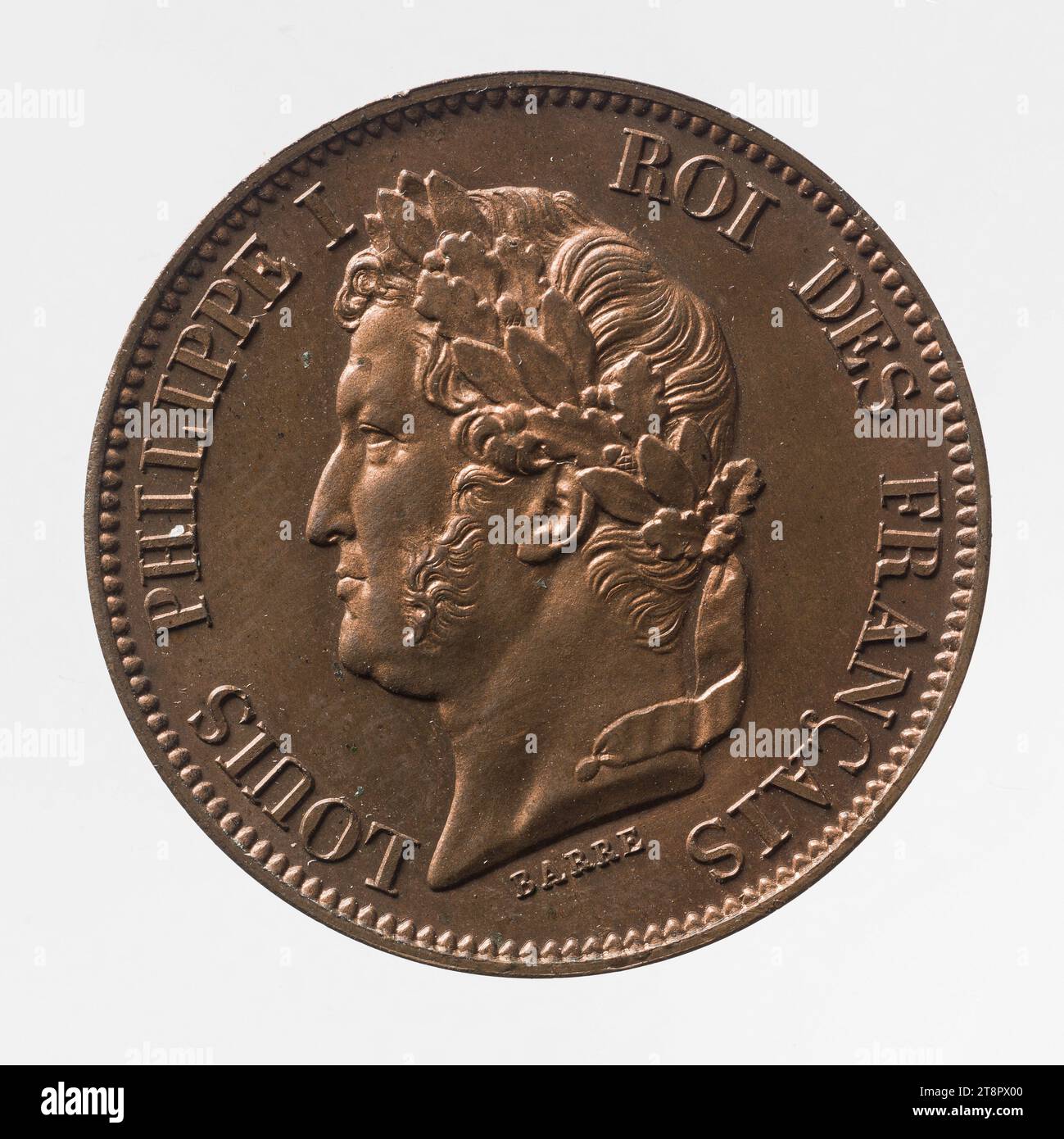 Test for the 5 centimes franc coin of Louis-Philippe, 1840, Barré ...