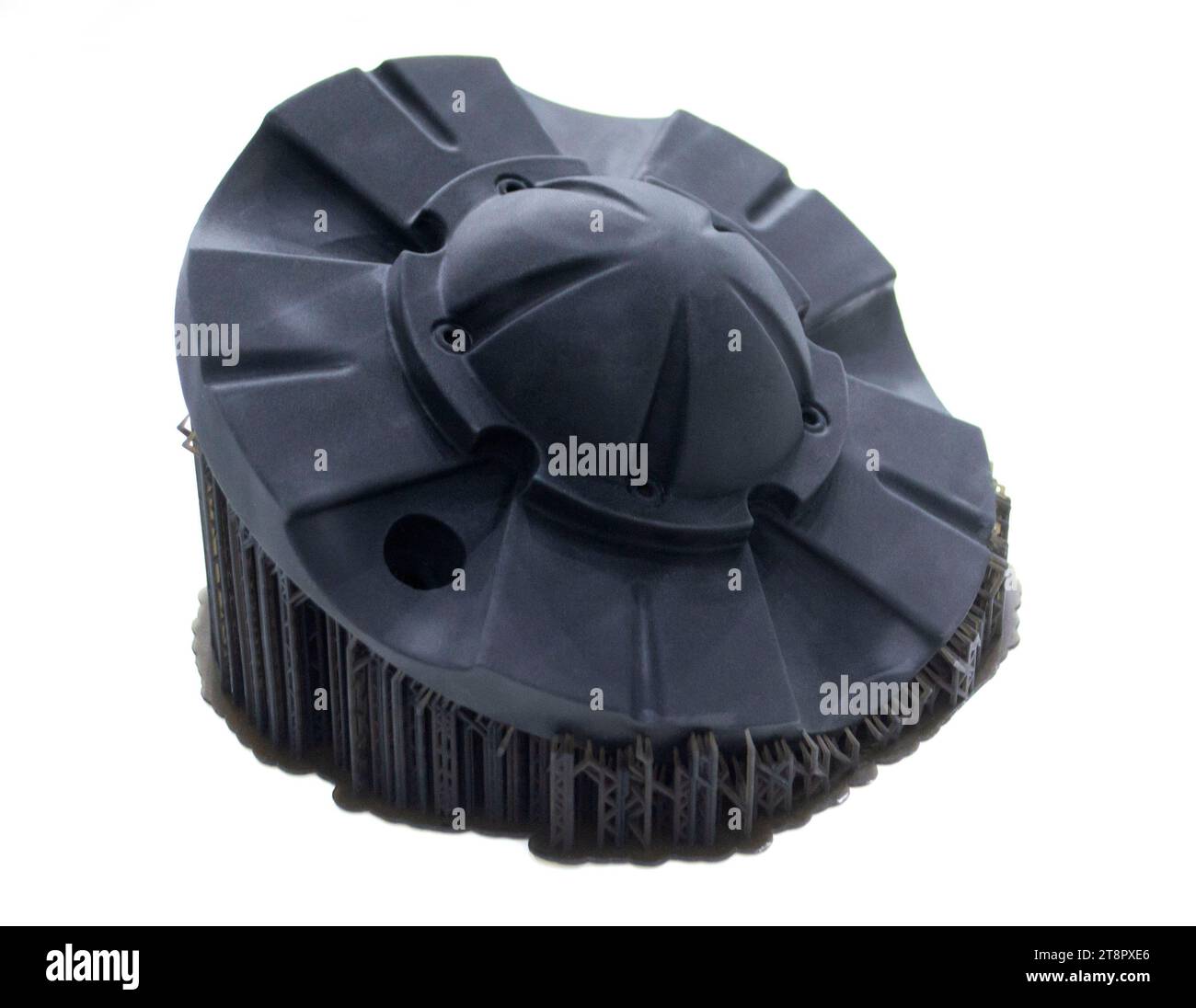 Black abstract object printed on 3D printer from photopolymer isolated ...