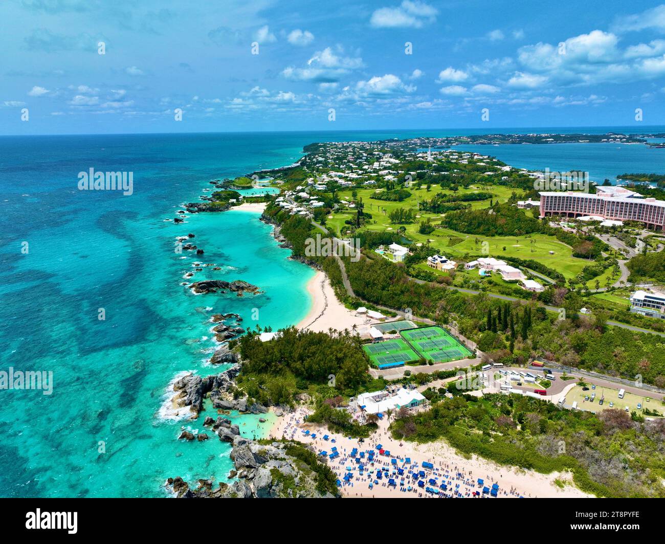 Aerial view horseshoe bay beach hi-res stock photography and images - Alamy