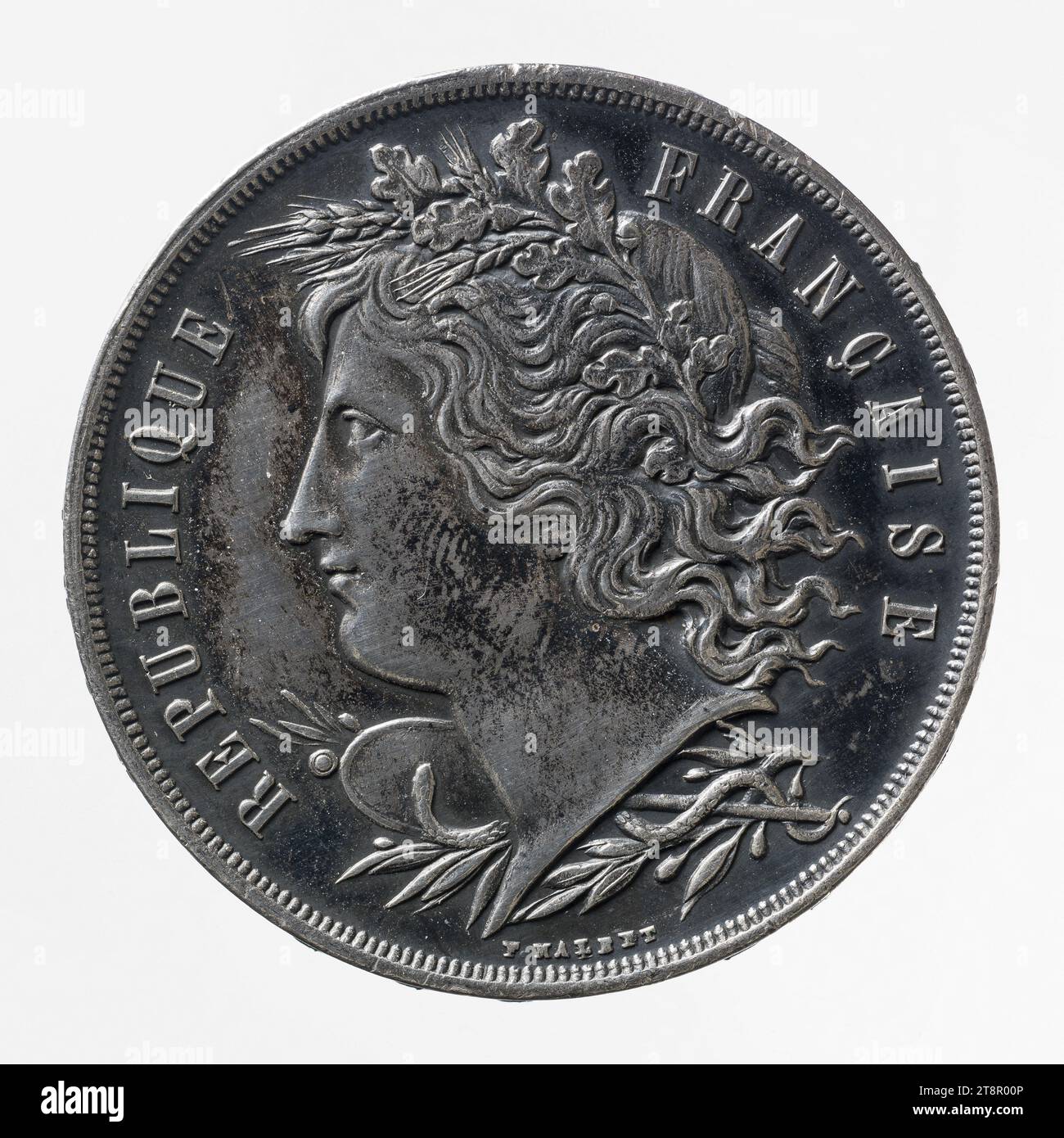 Test for the coin of 5 francs, 1848, Malbet (Monsieur), Engraver in ...