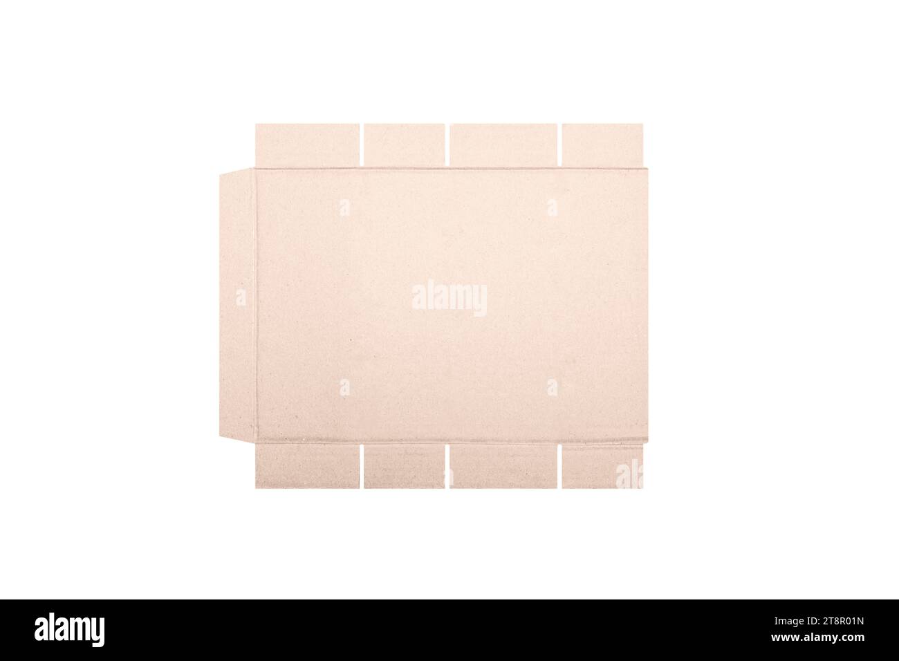 Template of cardboard box mockup with die-cut pattern isolated over ...