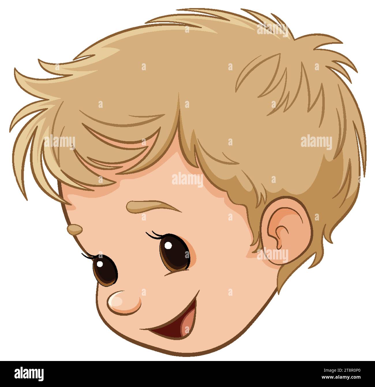 Vector illustration of a cheerful boy with a detached head Stock Vector ...