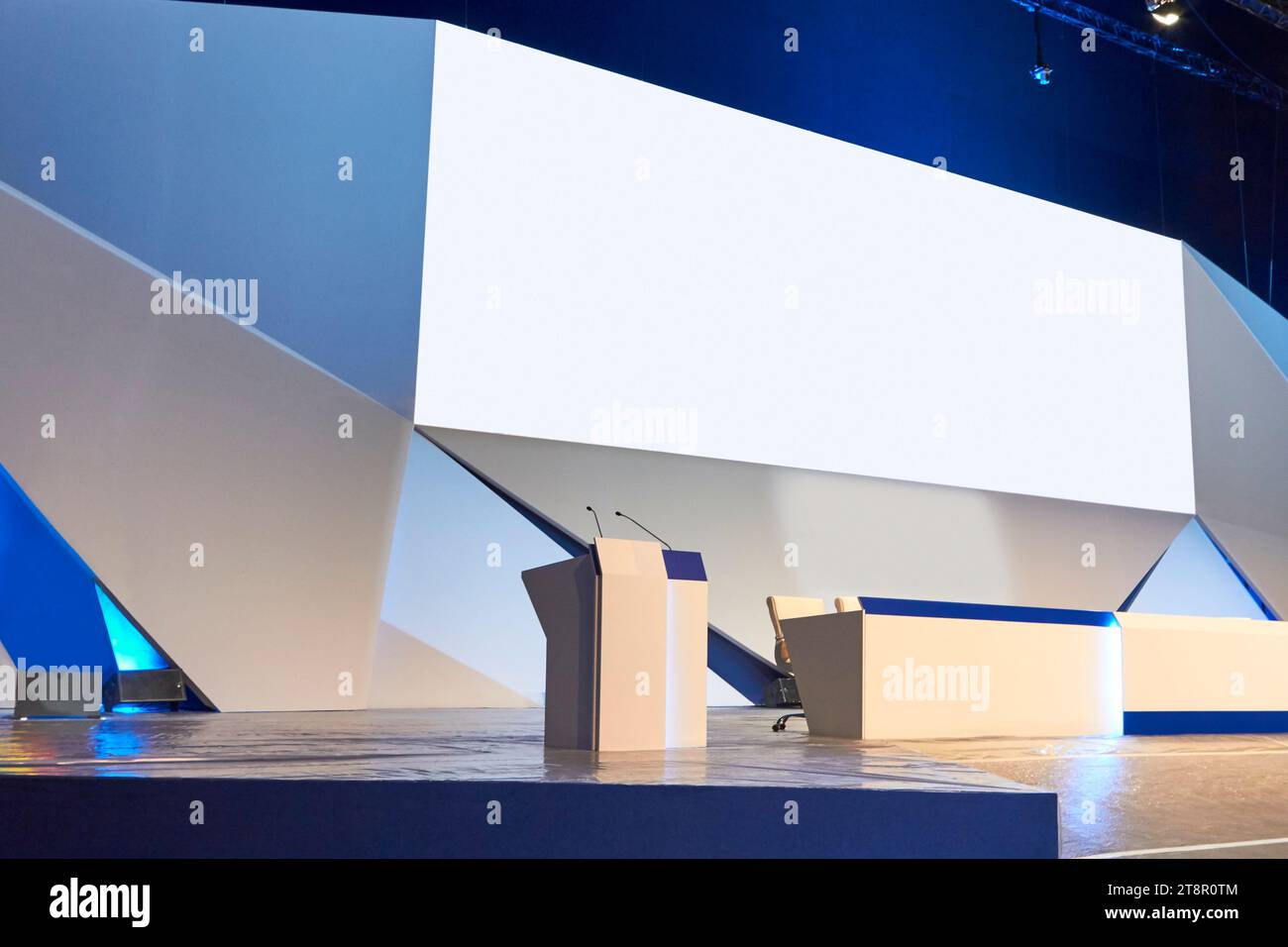 Conference hall. Convention center with podium. Professional meeting ...