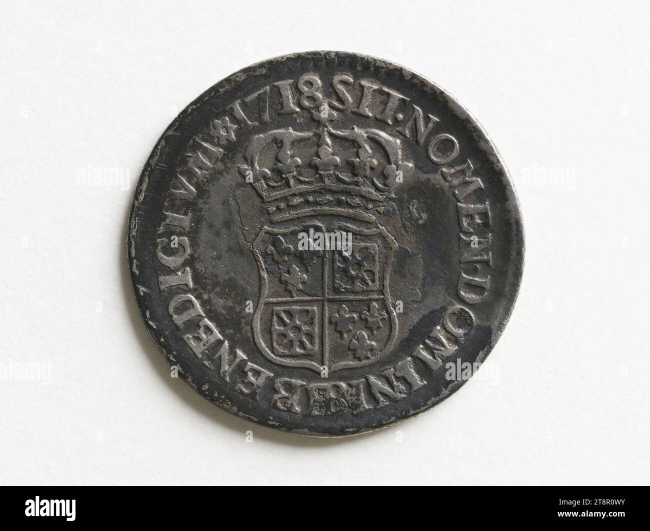 Tenth of a shield of Navarre of Louis XV, 1718, Roettiers, Norbert ...