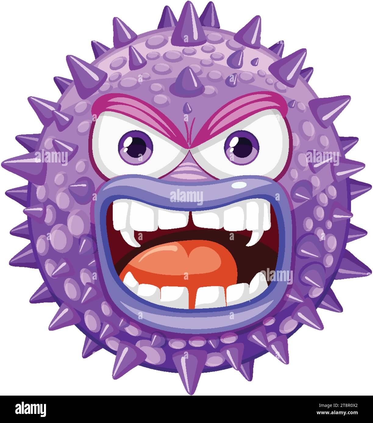 A quirky and menacing cartoon character with spiky bacteria and virus ...