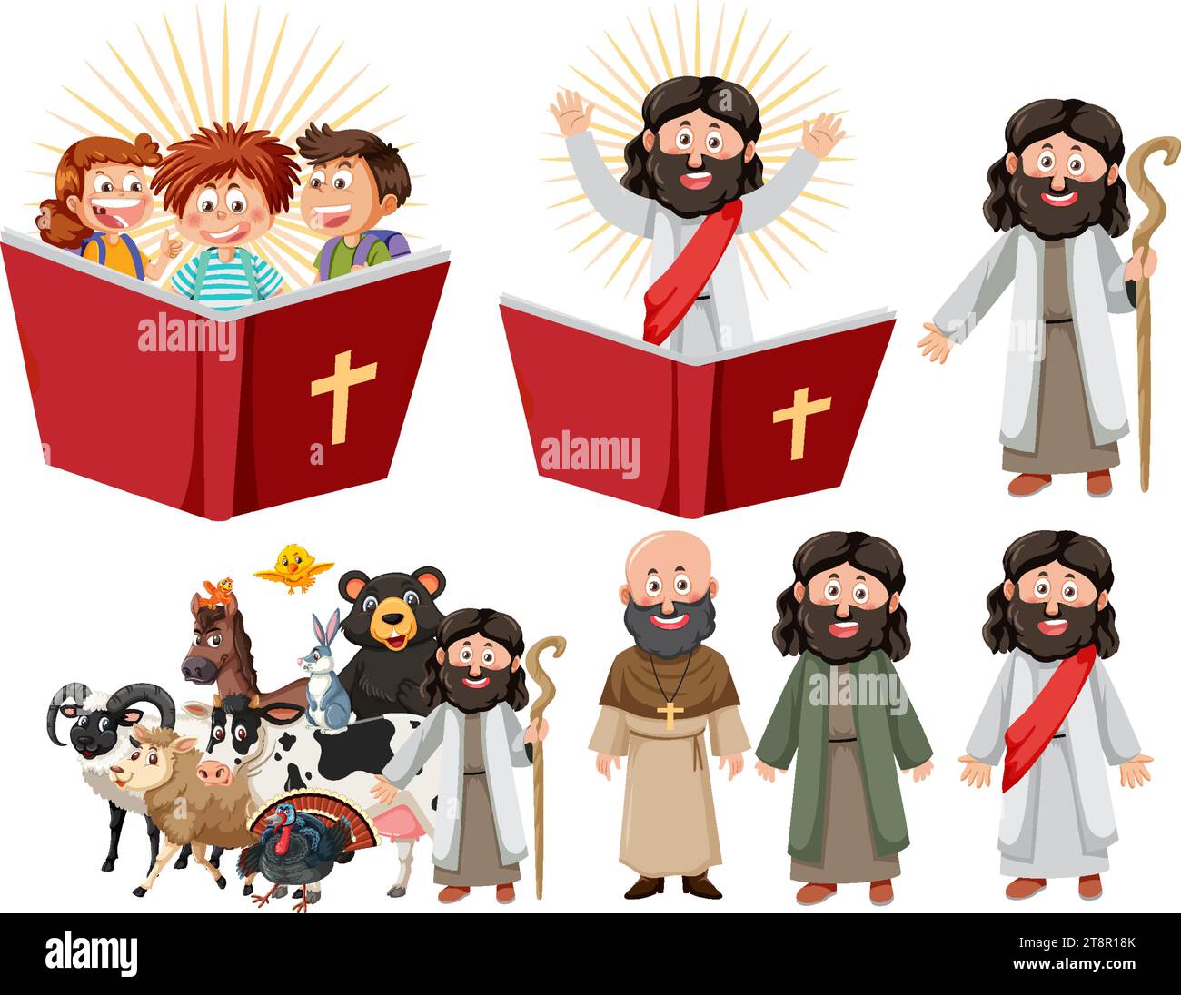 A collection of vector cartoon characters and Bible illustrations for ...