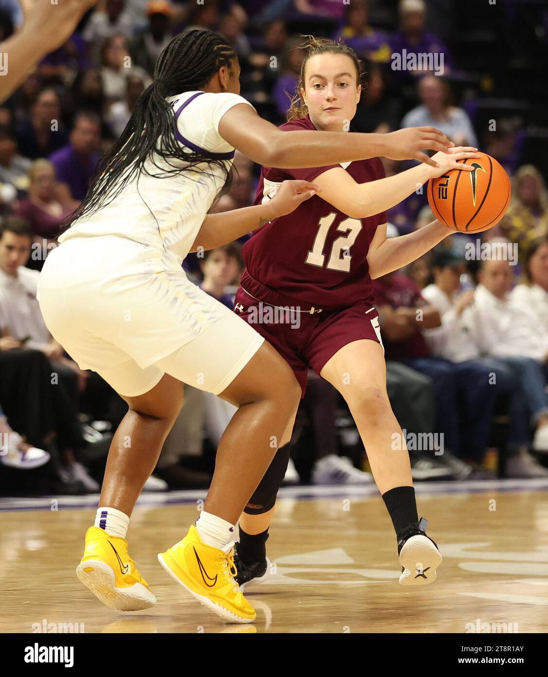 Baton Rouge, USA. 20th Nov, 2023. Texas Southern Lady Tigers guard Gretta Galban (12) passes the ...