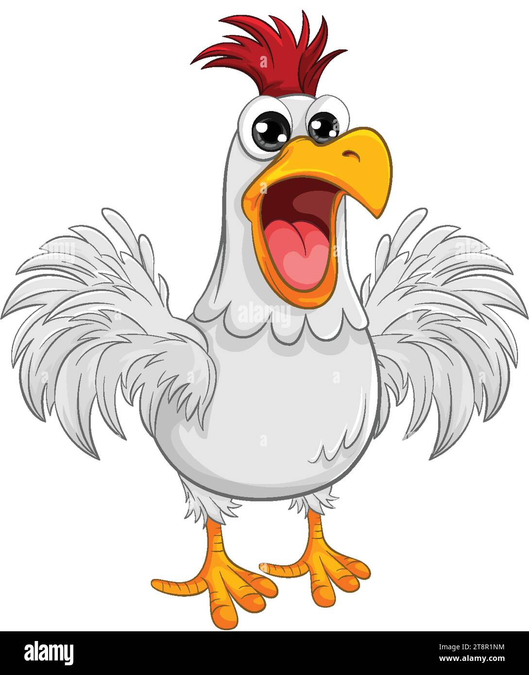 A vector cartoon illustration of a chicken freaking out, isolated on a ...