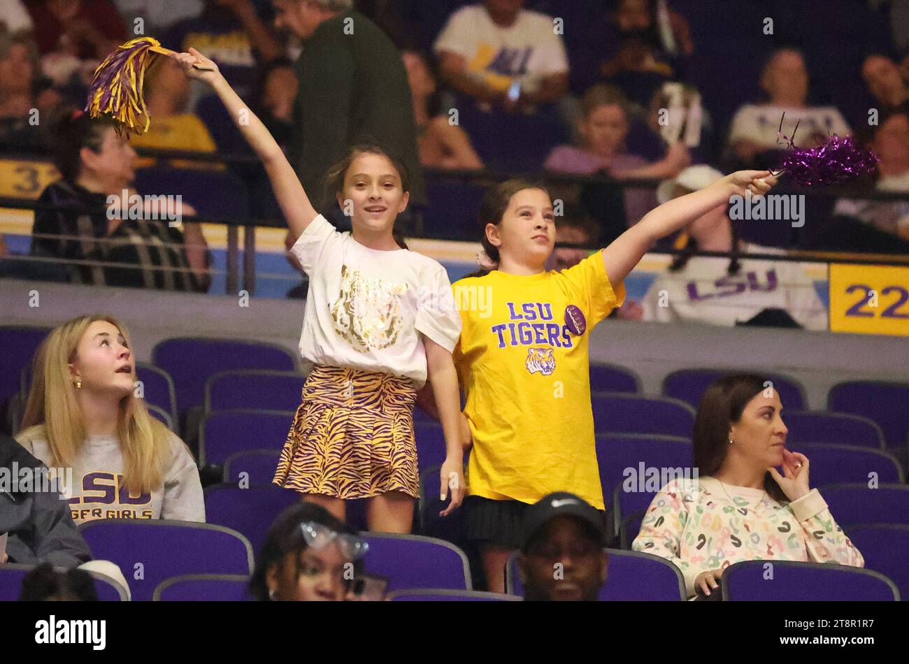 Baton Rouge, USA. 20th Nov, 2023. A couple of young LSU Lady Tigers ...
