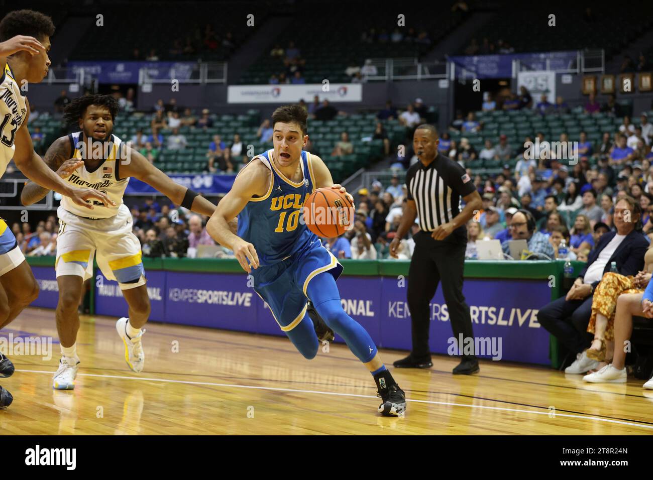 UCLA guard Lazar Stefanovic (10) in action against Marquette during an ...