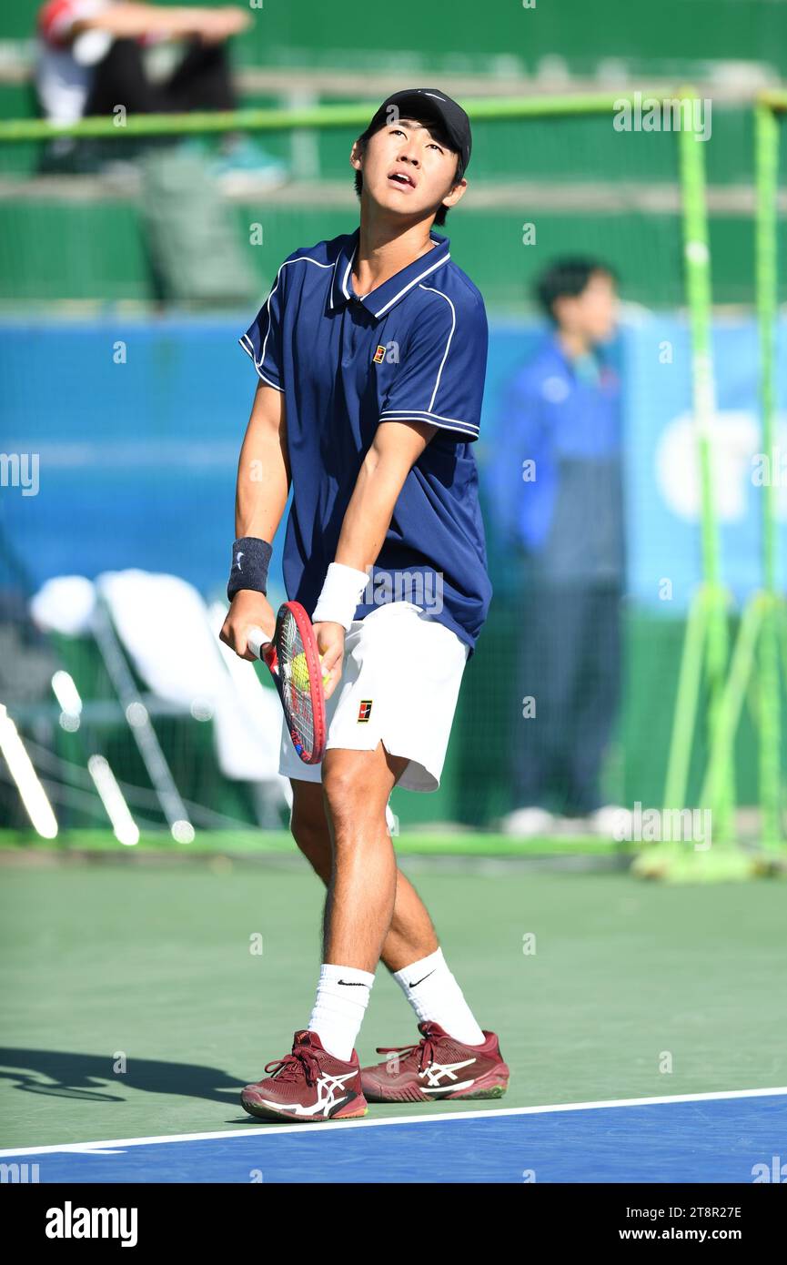 Kanagawa, Japan. 21st Nov, 2023. Naoki Nakagawa (JPN) Tennis : Men's Singles 1st Round match ...