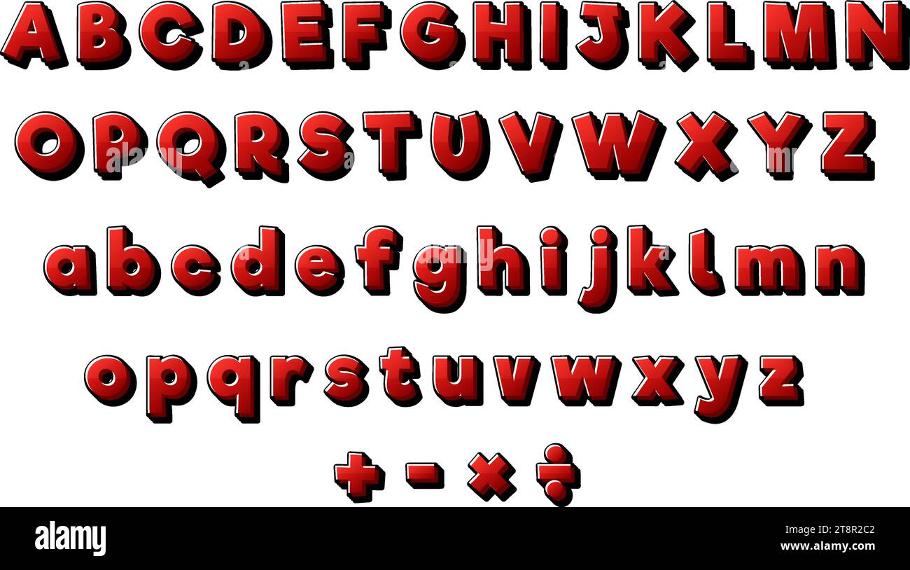 Vibrant vector cartoon illustration of English letters in alphabetical ...