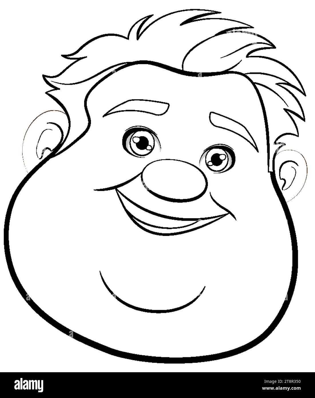 A vector illustration of a fat teenage boy with an outline style Stock ...