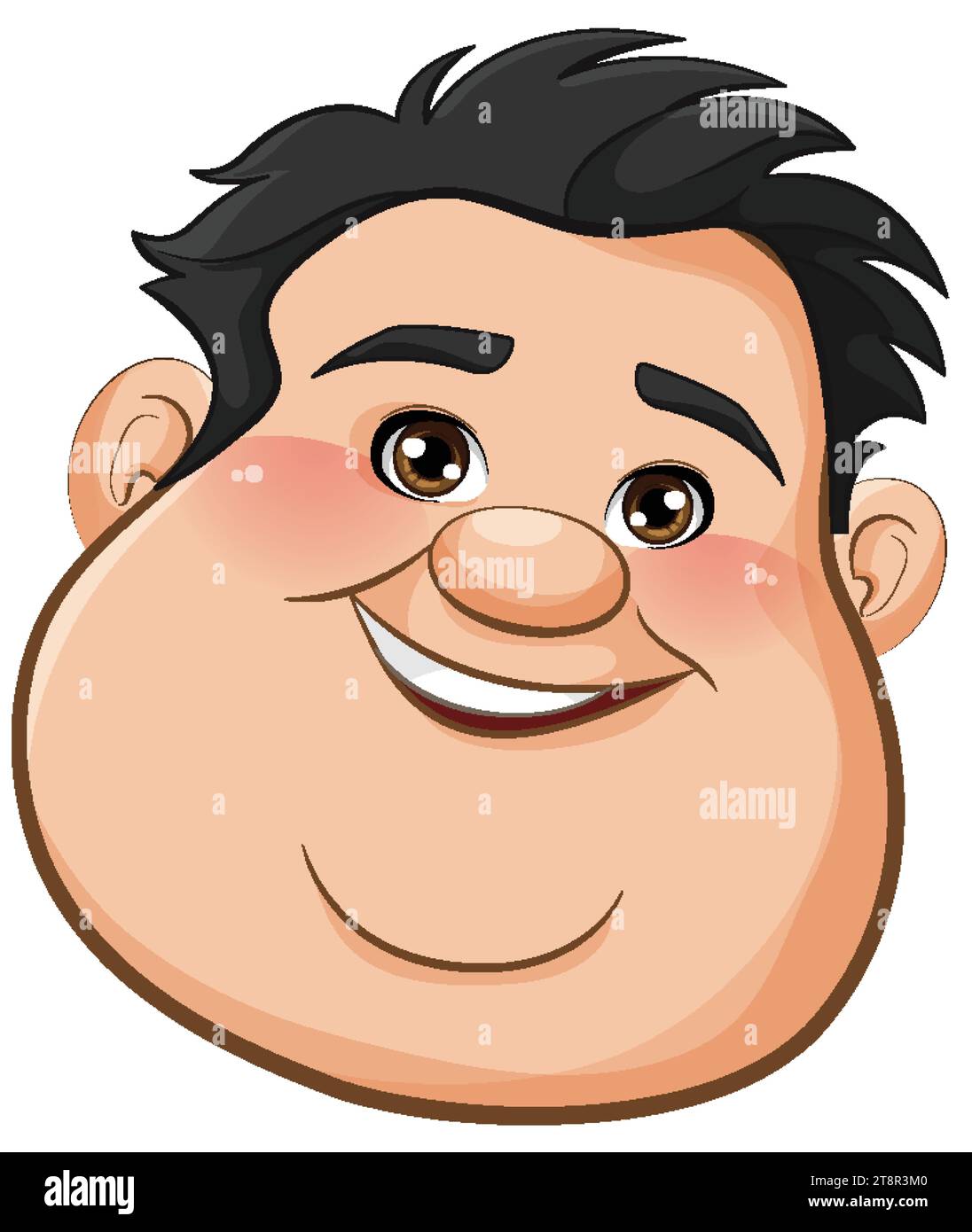 A cartoon illustration of a happy, overweight teenage man Stock Vector ...