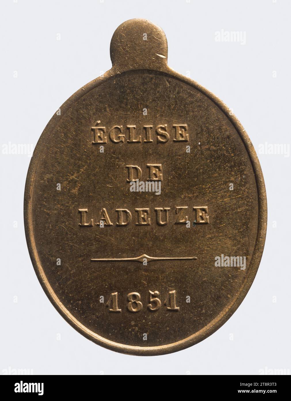 Church of Ladeuze, 1851, In 1851, Numismatic, Medal, Brass, Dimensions ...