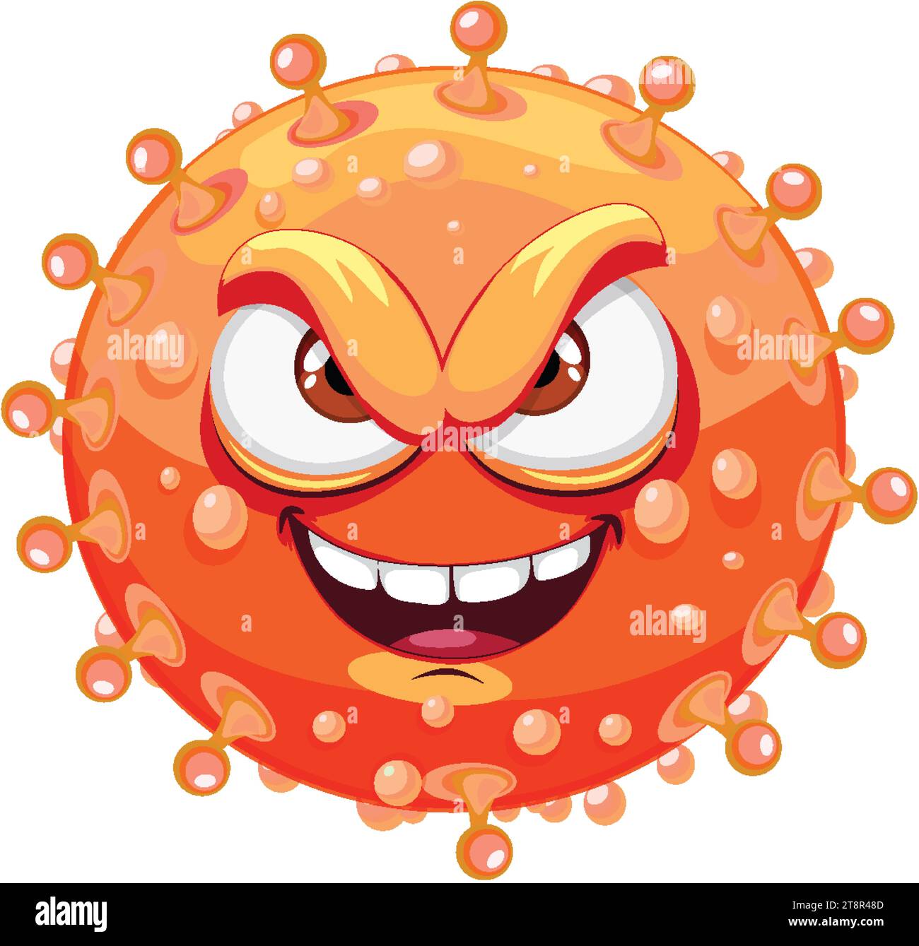 A vibrant and playful cartoon character representing an orange bacteria ...