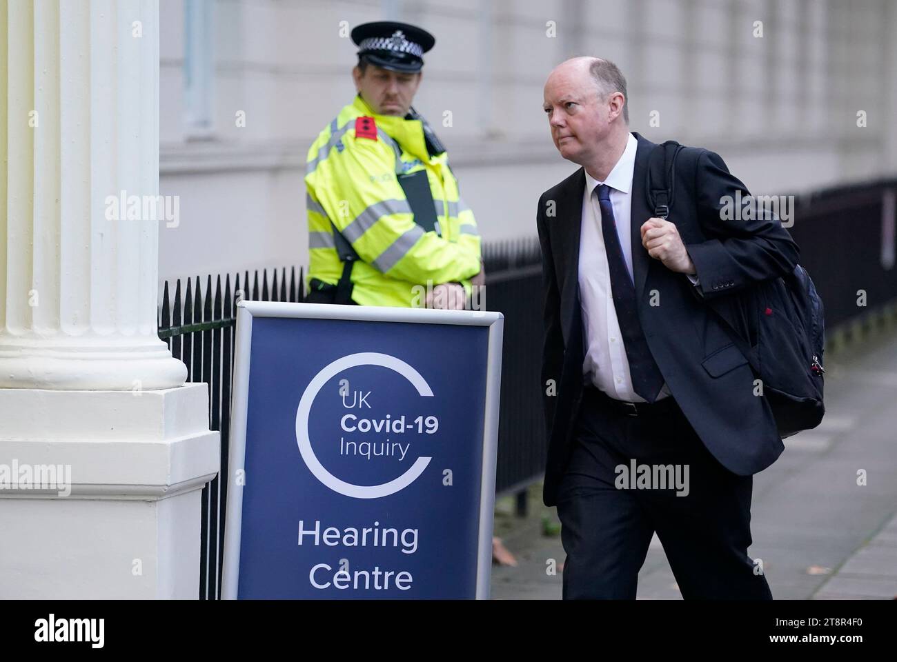 Chief medical officer Sir Chris Whitty arrives to give a statement to ...