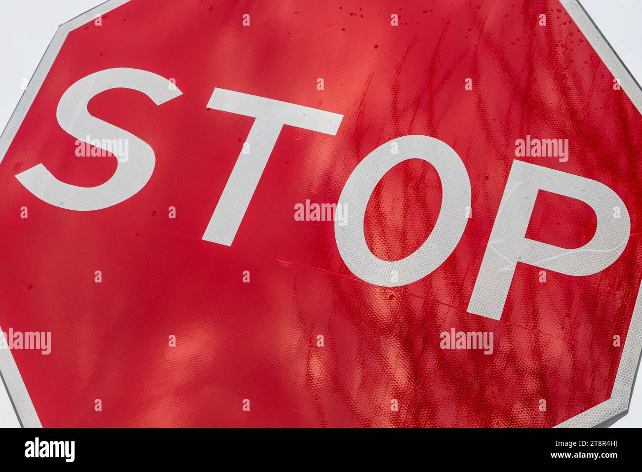 roadside red stop sign on a cloudy background. Sign isolated Stock ...