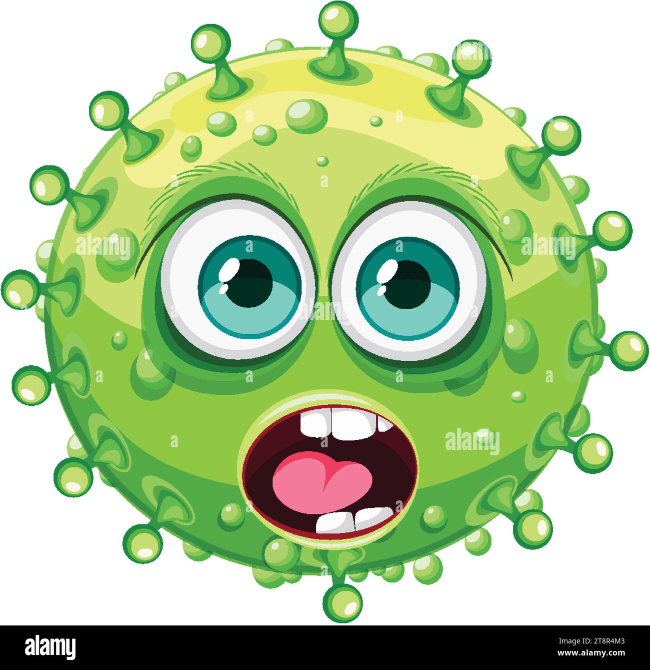 A quirky cartoon character of a green monster germ virus Stock Vector ...