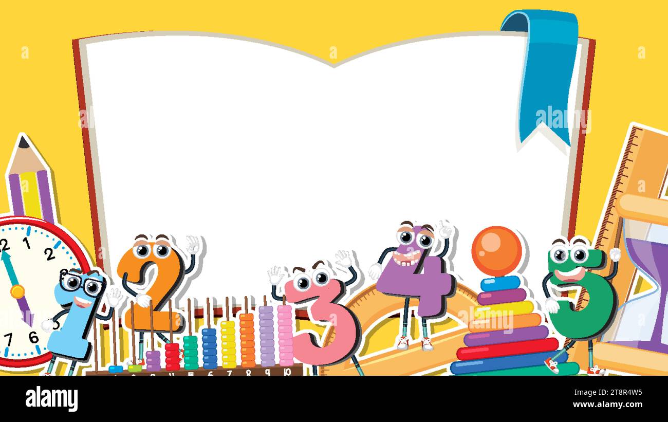 Math-themed Notebook Template with Vector Illustration illustration ...