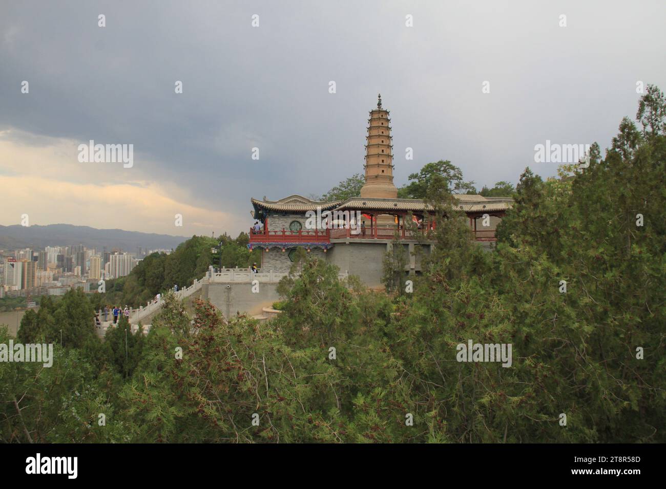 White Pagoda, Lanzhou, Gansu Province, China Stock Photo - Alamy