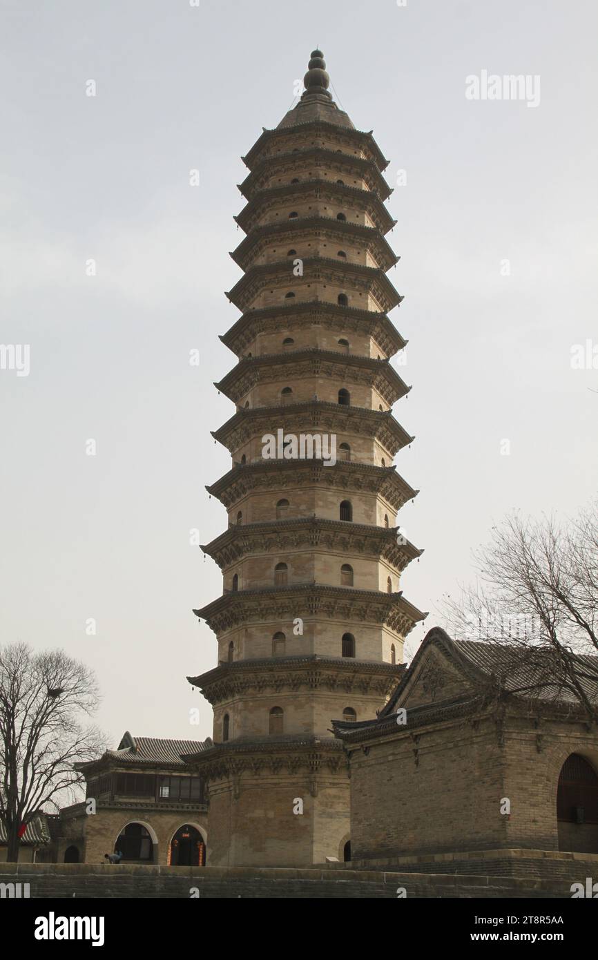 Wenfeng Pagoda, Shuang Ta Si Temple, Buddhist temple, Taiyuan, Shanxi ...