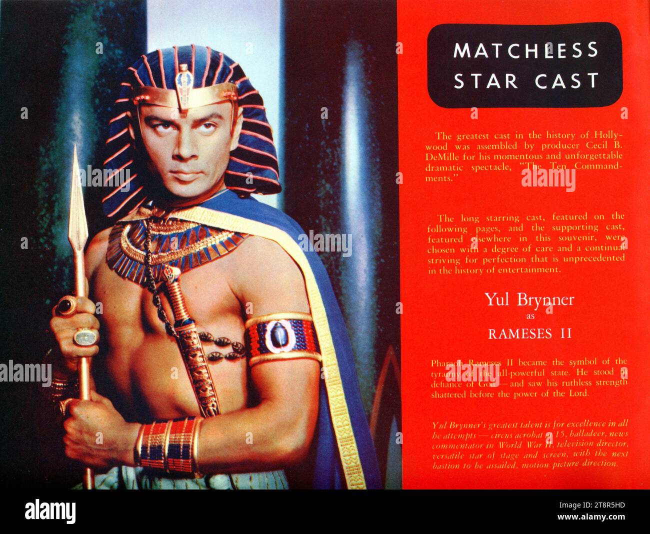 YUL BRYNNER as Rameses II in THE TEN COMMANDMENTS 1956 director CECIL B. DeMILLE music Elmer ...