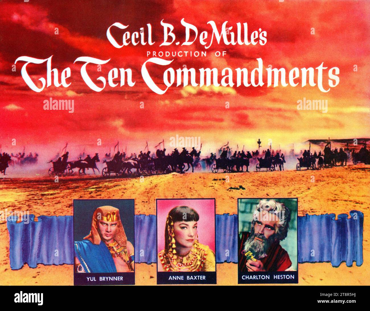 YUL BRYNNER ANNE BAXTER and CHARLTON HESTON in THE TEN COMMANDMENTS ...