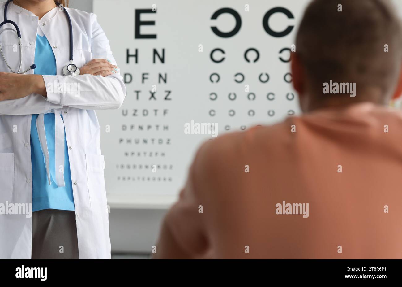 Patient at eyesight check Stock Photo - Alamy