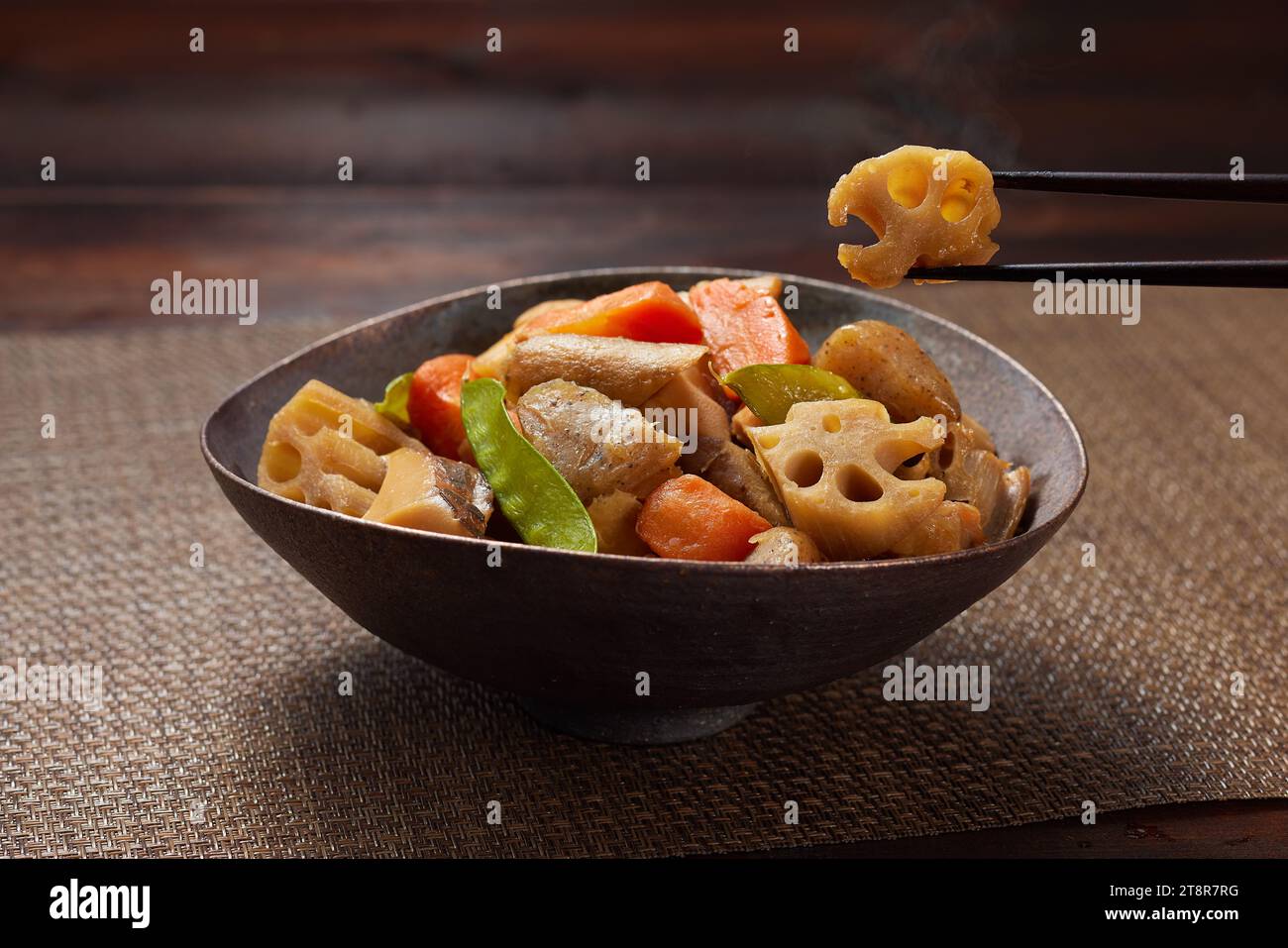 Japanese style Chikuzen ni chicken stew Stock Photo - Alamy
