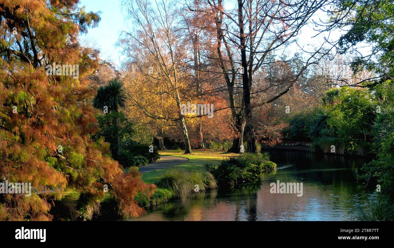Quitley flows the Avon. Christchurch, New Zealand, The Avon River flows ...