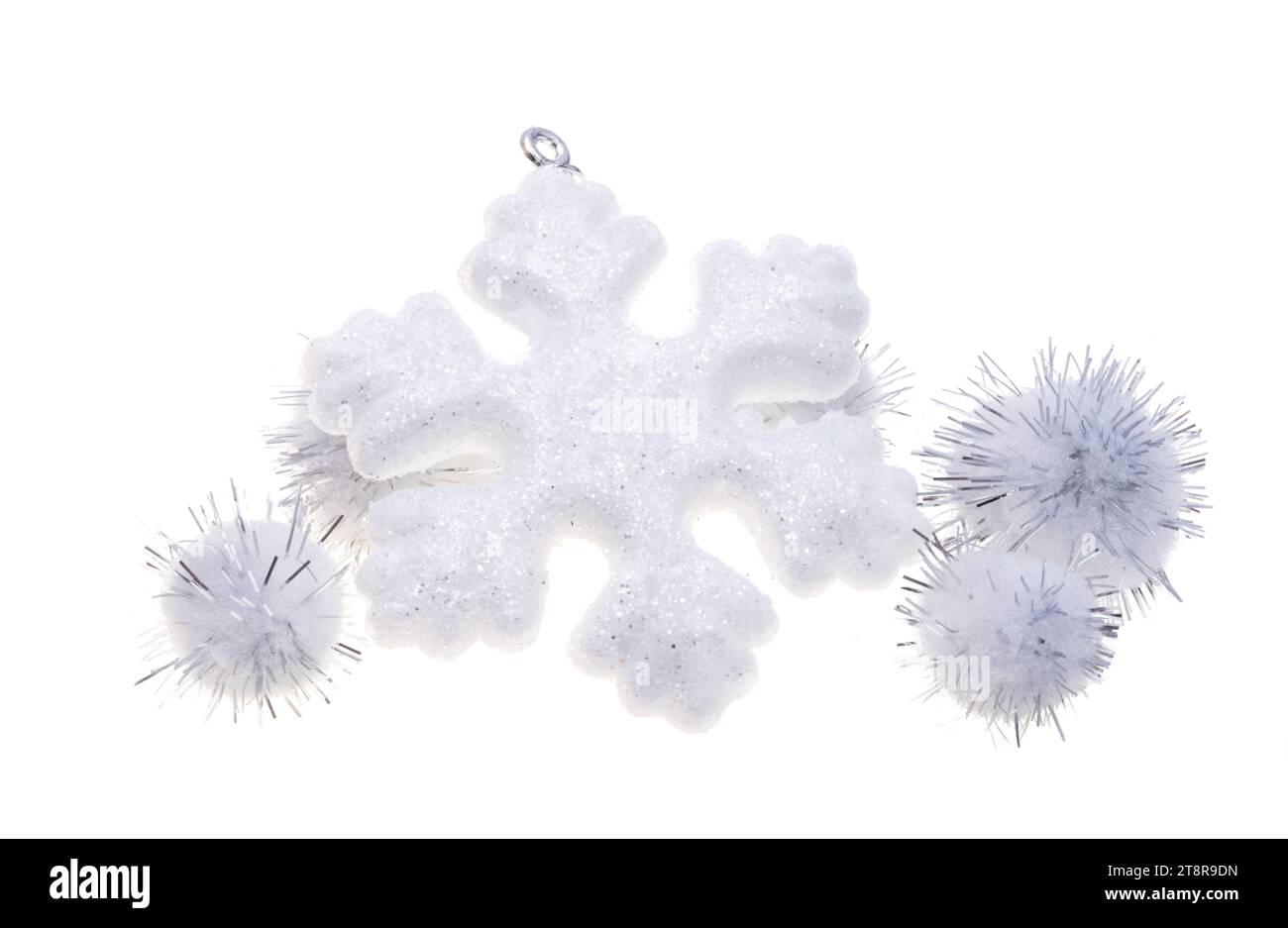 white snowflake on a white background Stock Photo - Alamy