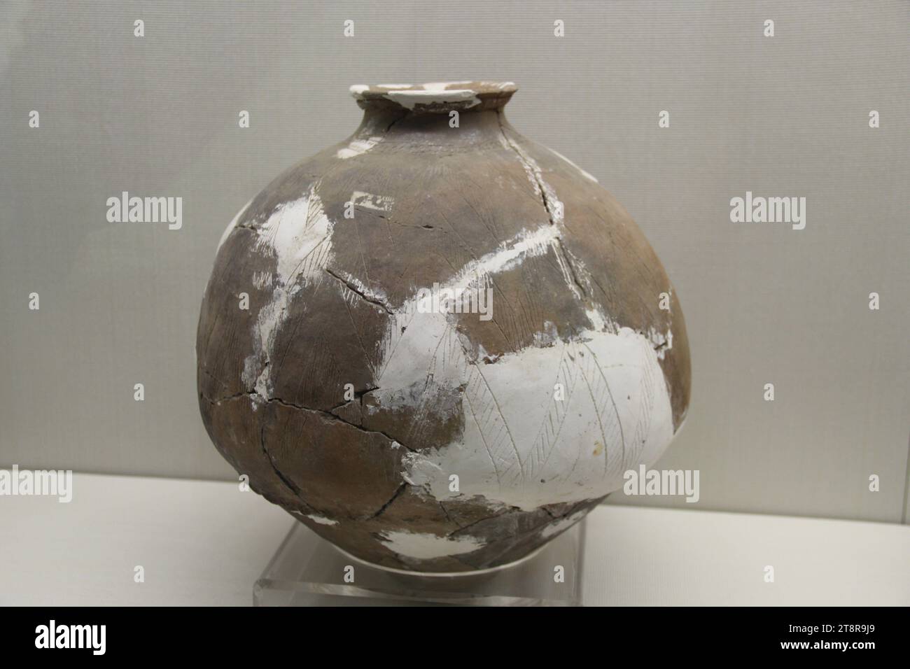Neolithic Pottery, Tibetan History Gallery, Tibet Museum, Lhasa Stock ...