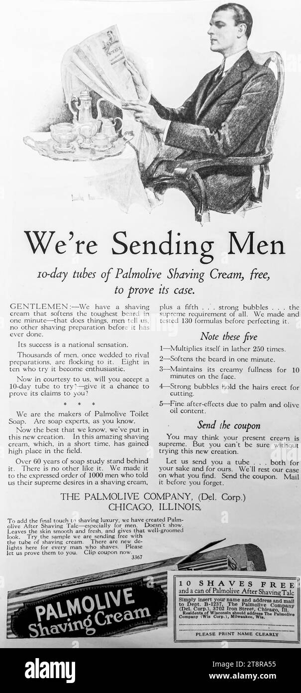 Vintage old shaving cream ad hi-res stock photography and images - Alamy