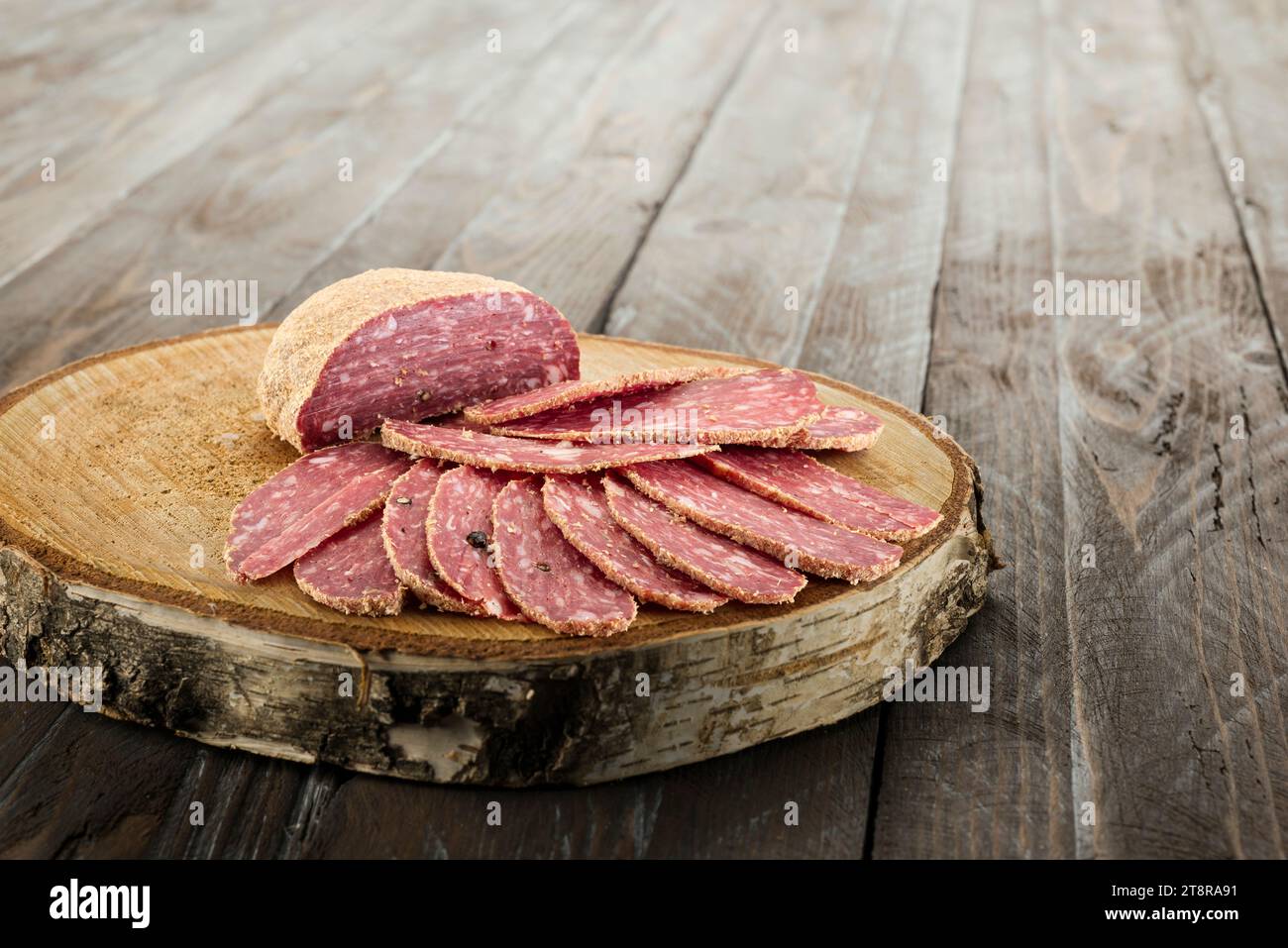 Sliced pork salami sausage hi-res stock photography and images - Alamy