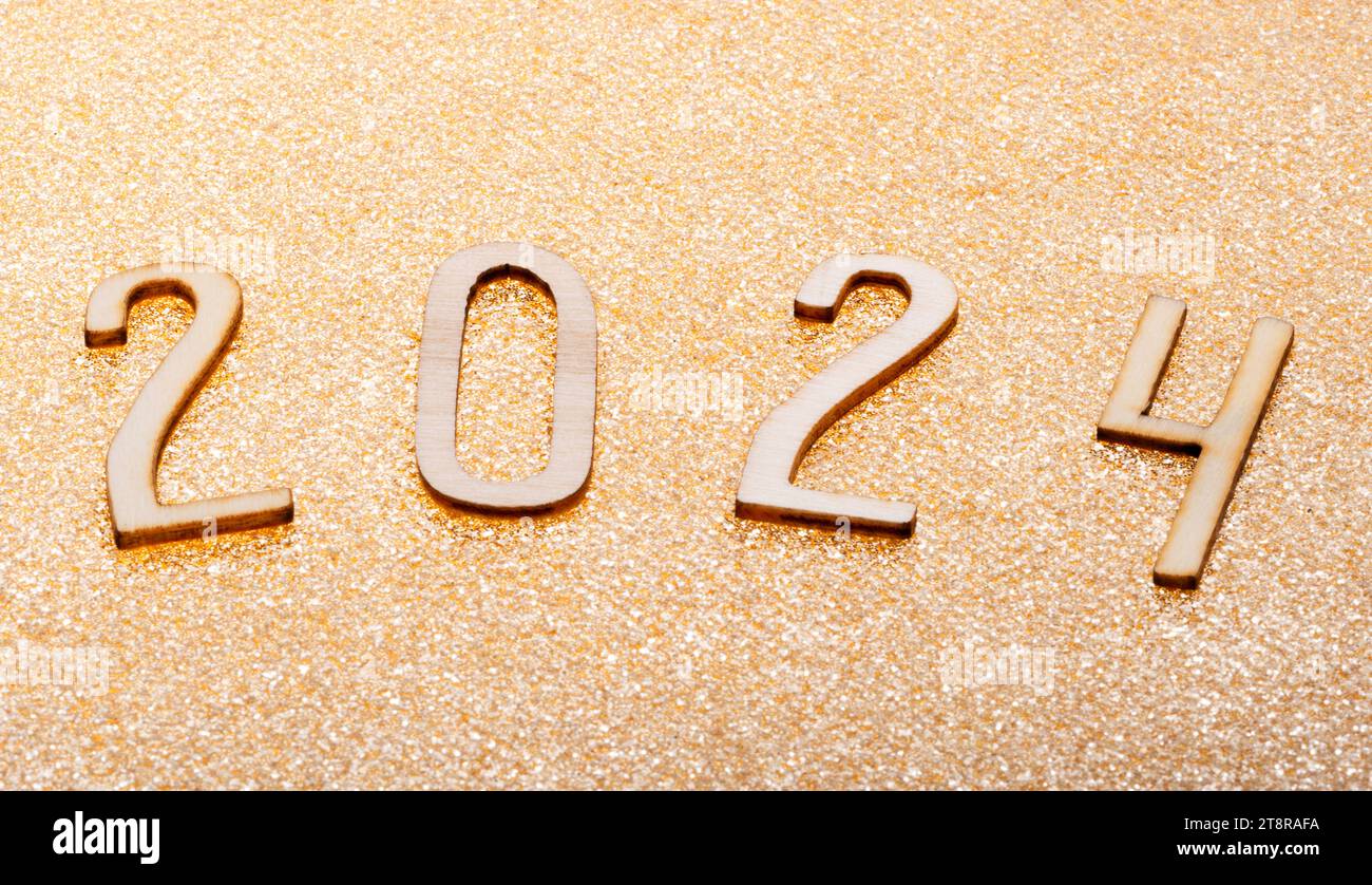numbers 2024 on a Christmas background Stock Photo - Alamy