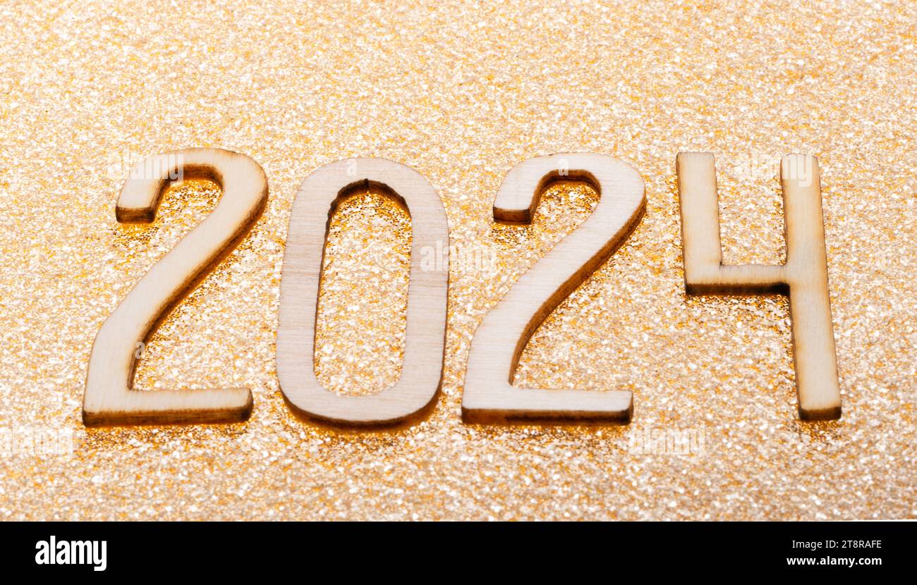 numbers 2024 on a Christmas background Stock Photo - Alamy