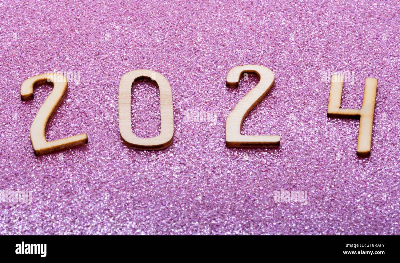 numbers 2024 on a Christmas background Stock Photo - Alamy
