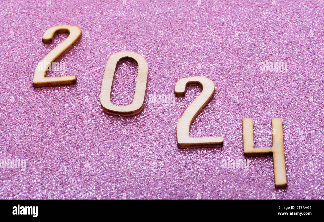 numbers 2024 on a Christmas background Stock Photo - Alamy