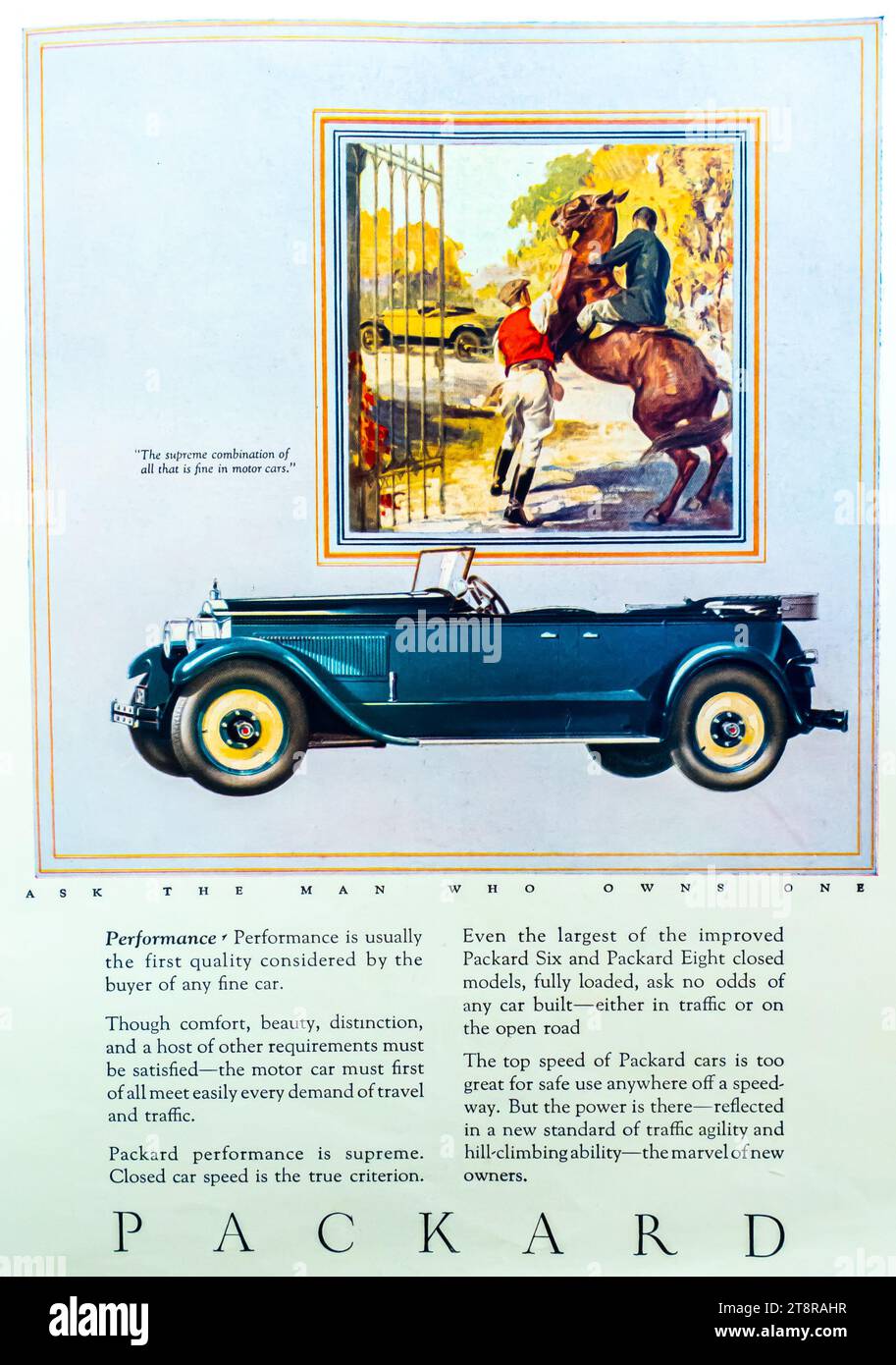 1926 Packard car ad. "Ask the man who owns one Stock Photo - Alamy
