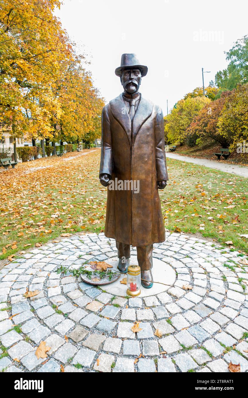 Statue of the first Czechoslovak president Tomas Garrigue Masaryk in ...