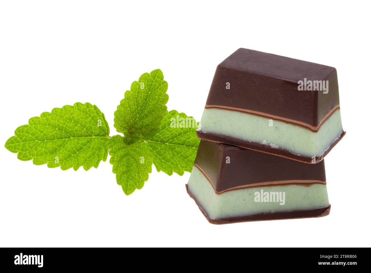 chocolate dark peppermint isolated on white background Stock Photo - Alamy