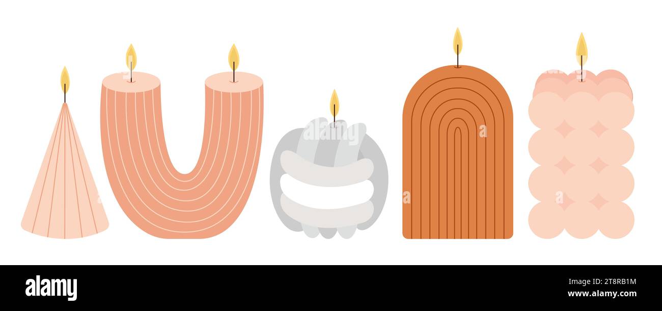 Trendy candles flat vector set Stock Vector Image & Art - Alamy