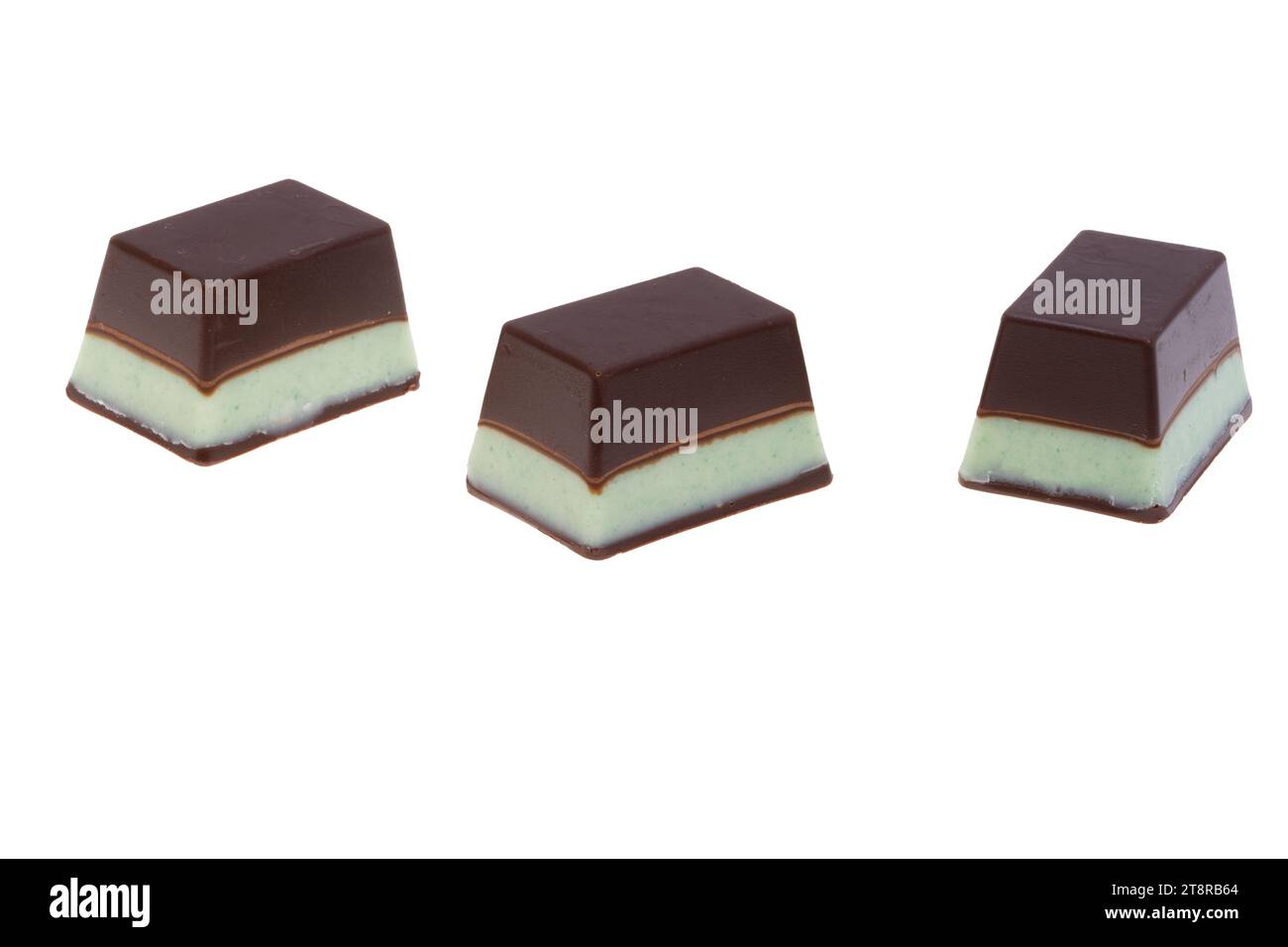chocolate dark peppermint isolated on white background Stock Photo - Alamy