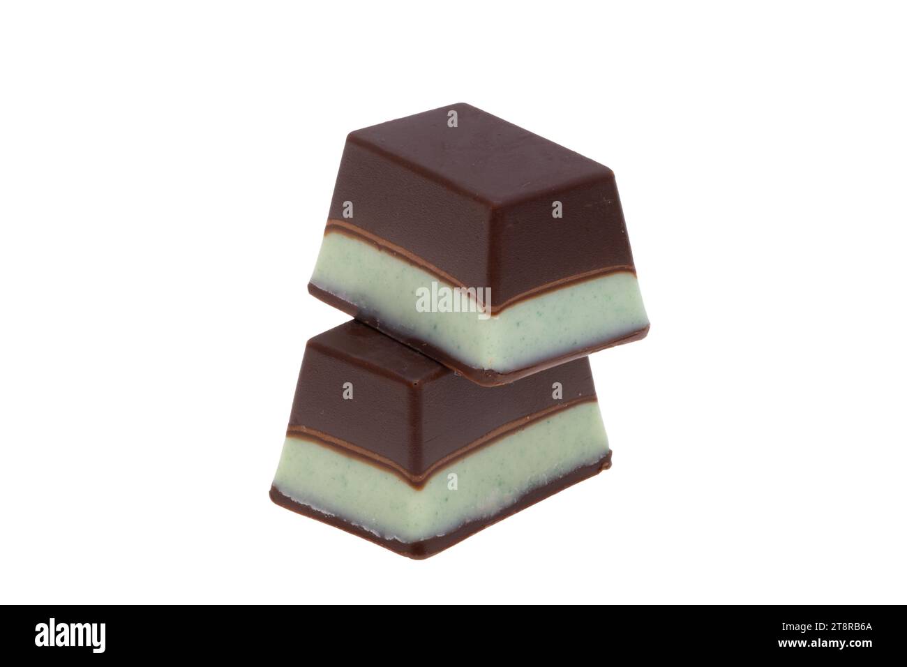 chocolate dark peppermint isolated on white background Stock Photo - Alamy