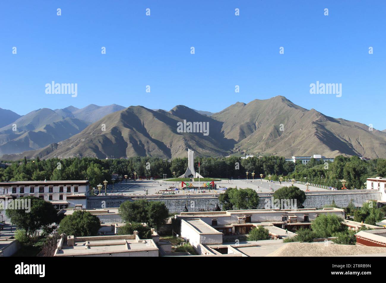 Monument to Peaceful Liberation of Tibet Viewed from Potala Palace ...