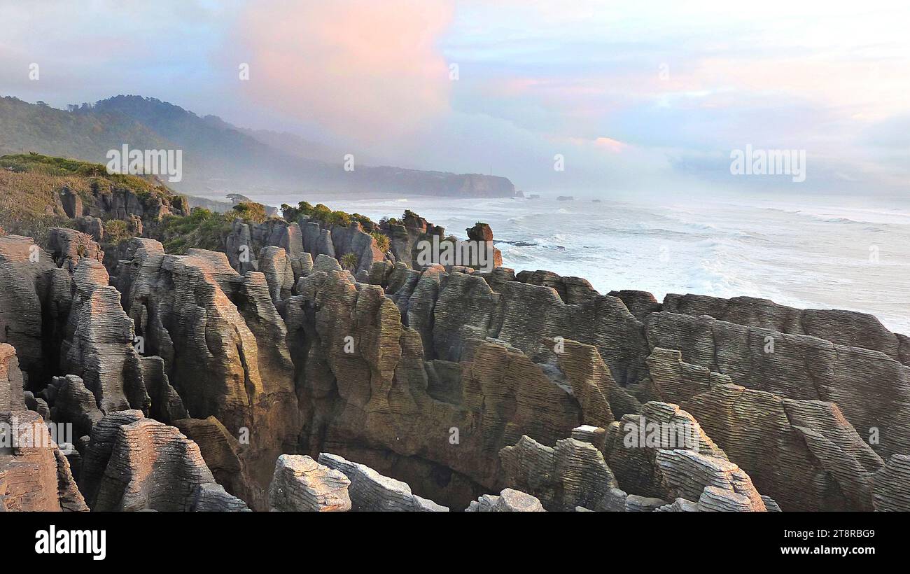 The Pancake Rocks Punakaiki. NZ, The famous Pancake Rocks and Blowholes ...