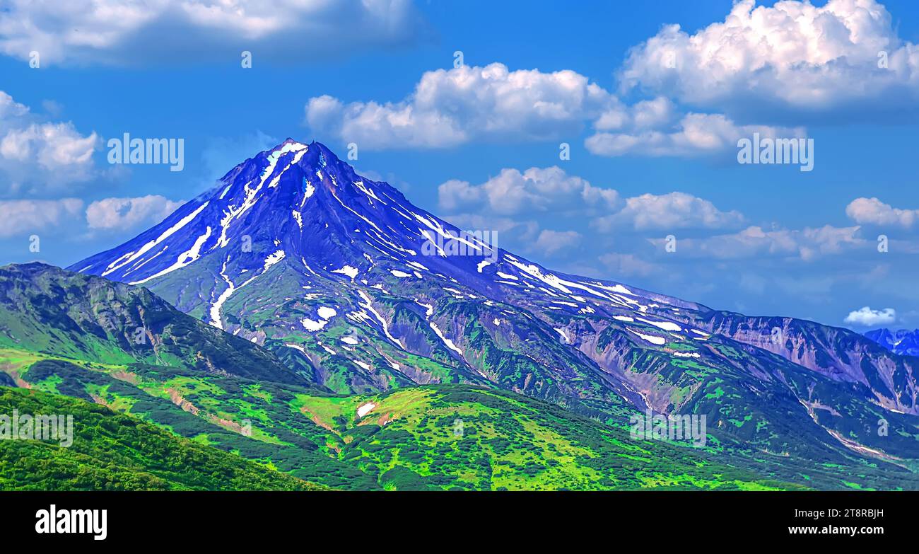 The typical sleeping volcano: Vilyuchinsky volcano Russia, Kamchatka ...