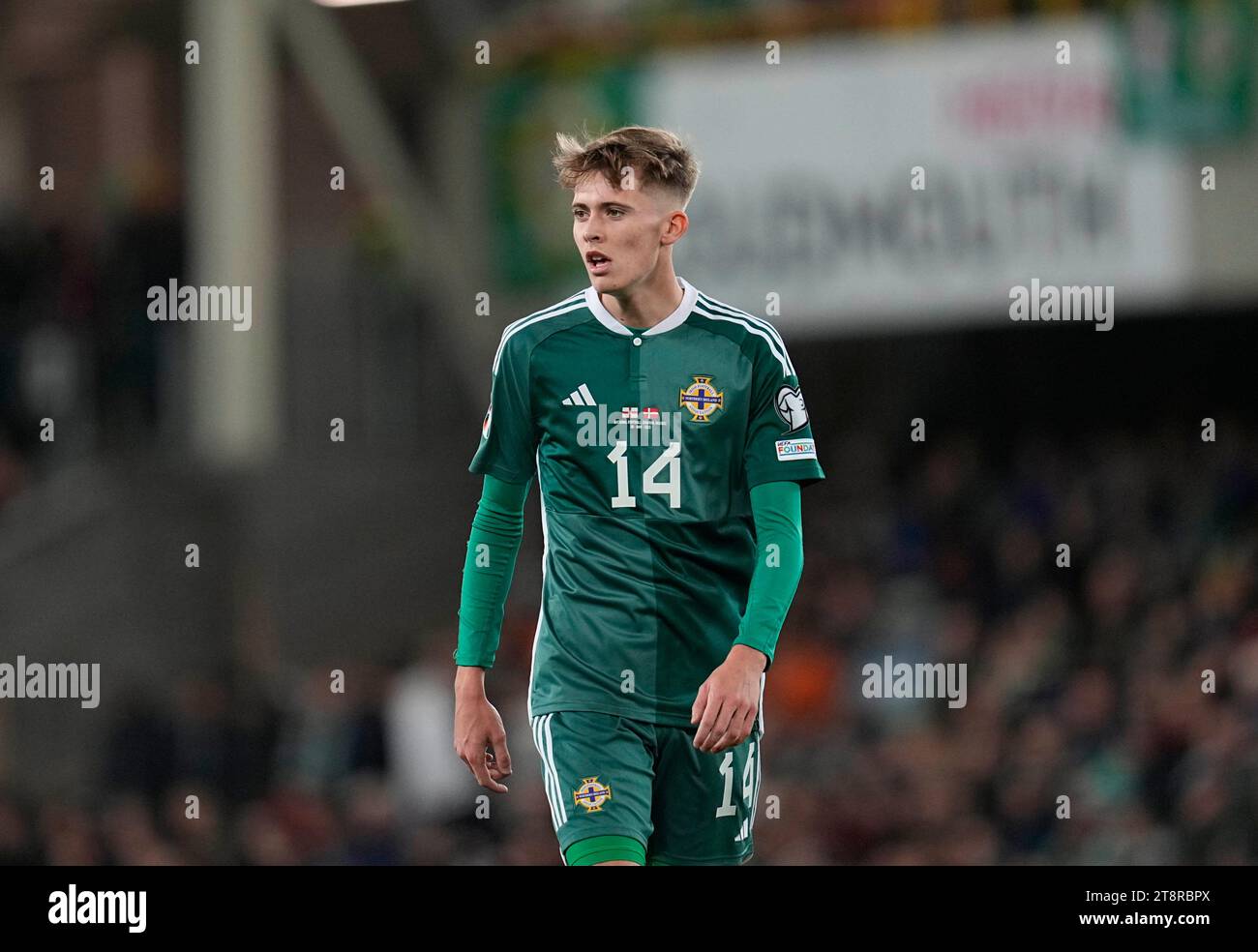 November 20 2023: Isaac Price (Northern Ireland) looks on during a ...