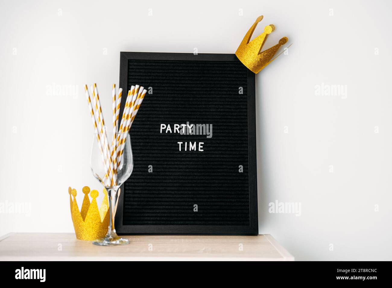 Party time fun celebration event minimal concept with blackboard with ...